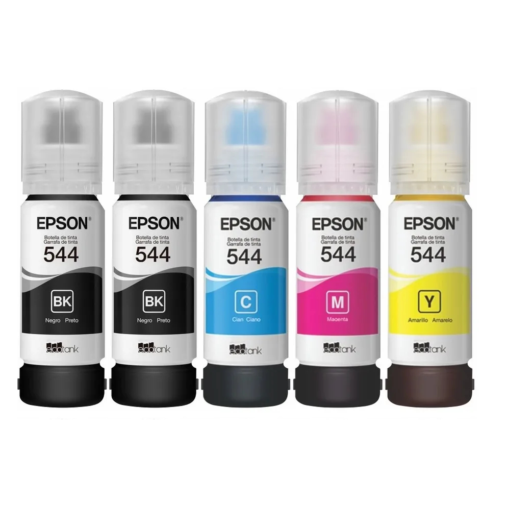 Kit 5 Refil Tintas Epson Original T544 Para Impressoras L1110 / L3110 ...