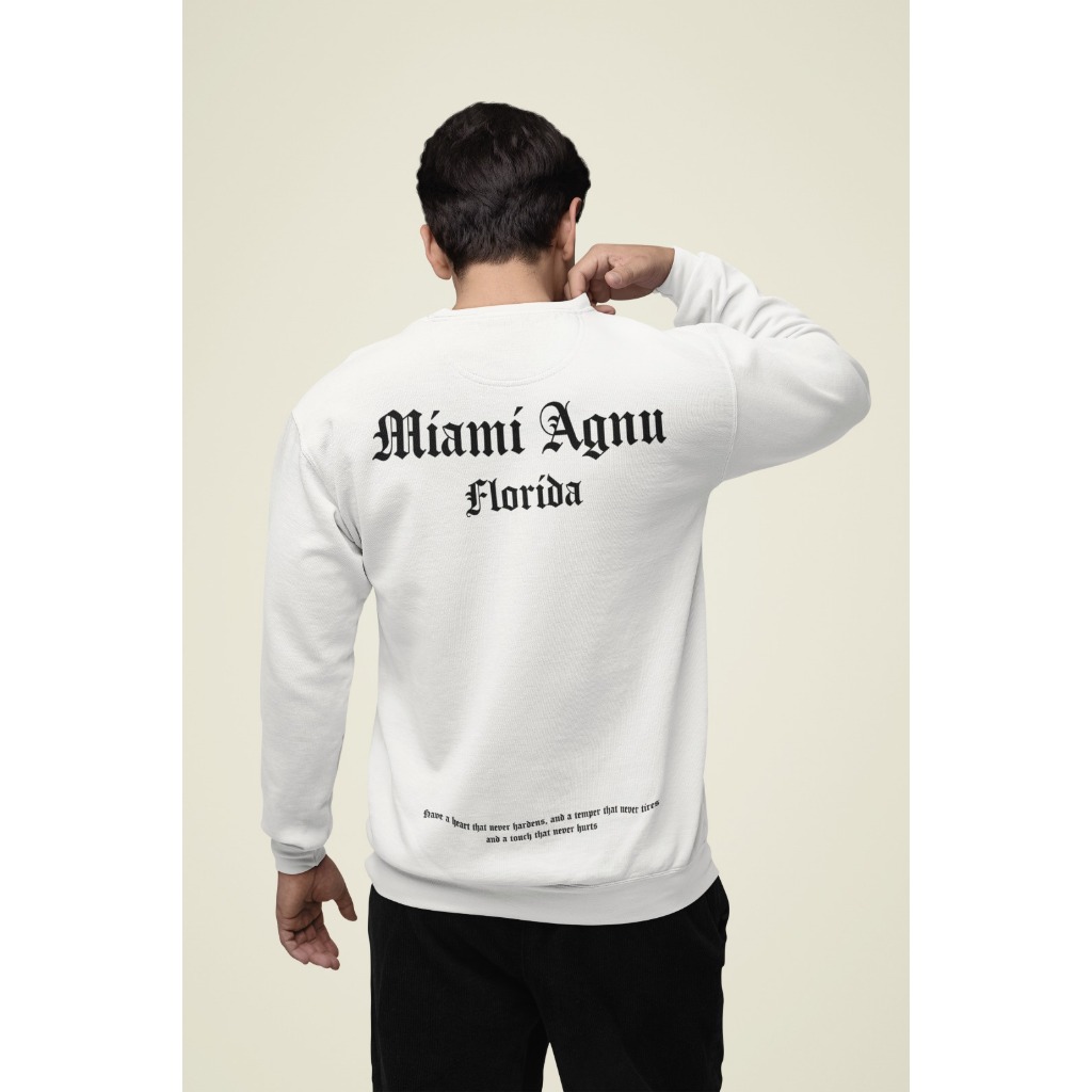 Moletom Gola Redonda Miami Agnu Careca Algodão Confortável Blusa de ...