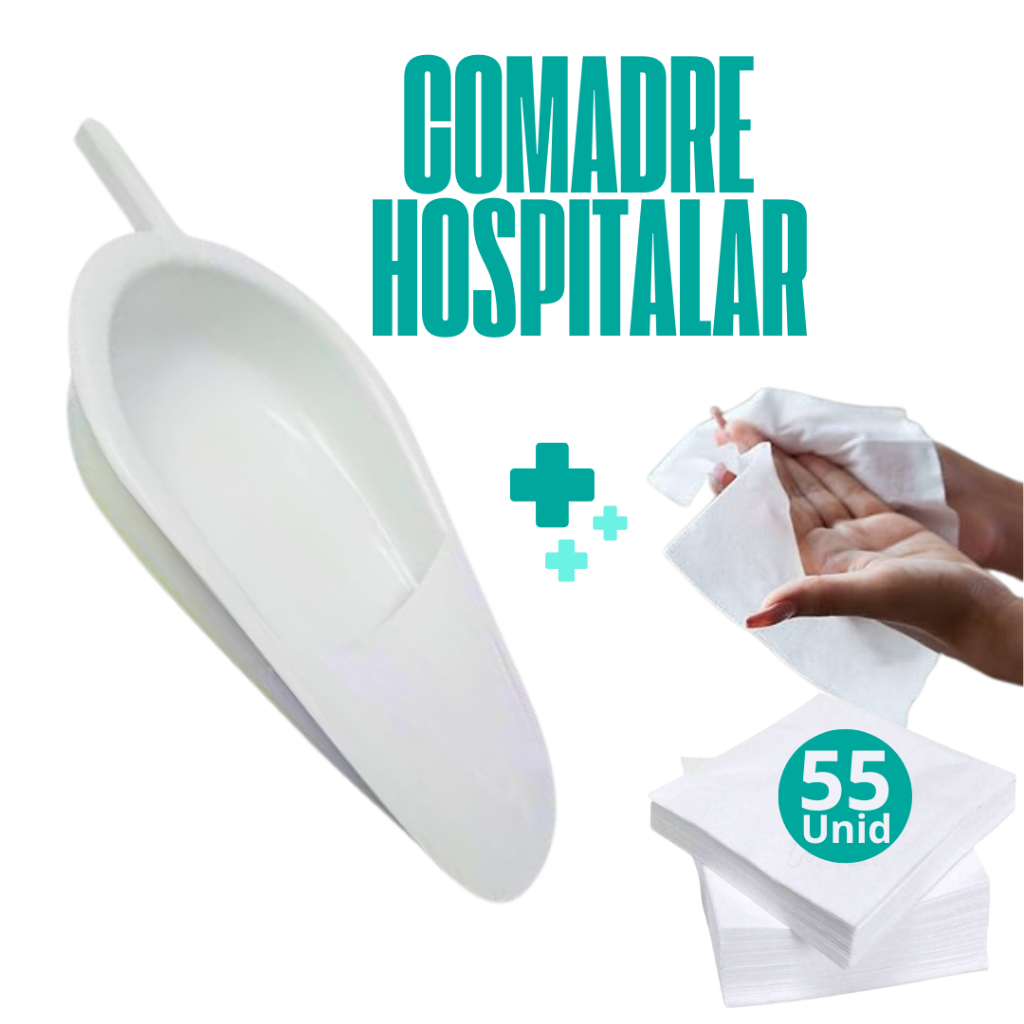 Comadre Plástica Grande Estilo Pá 2,500ml Penico Hospitalar P/ Acamados ...