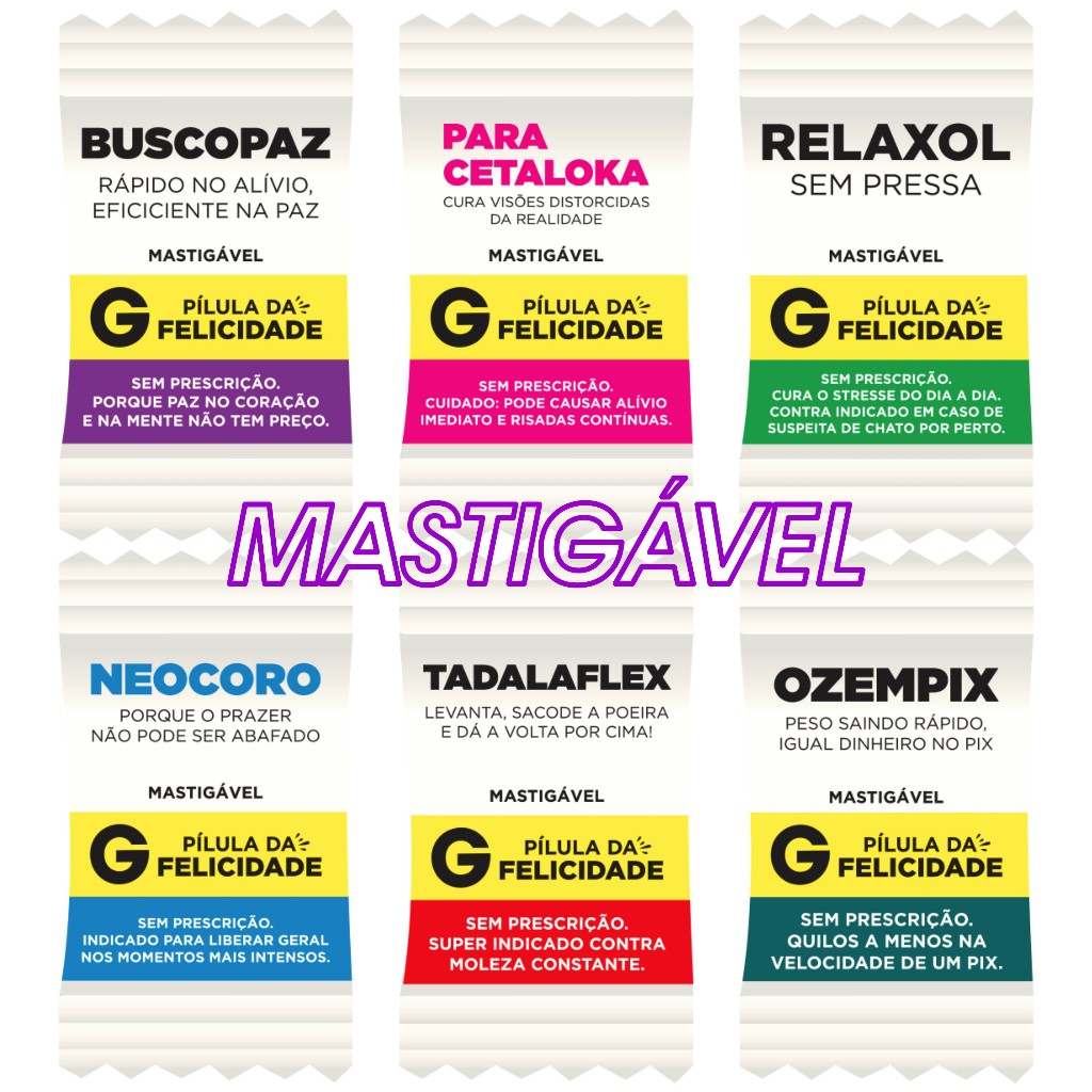 Bala Mastigável Já Personalizadas - Divertidas Pílulas Felicidade Festa ...