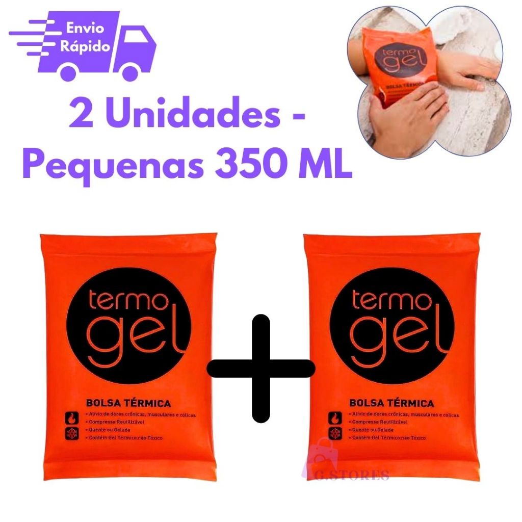 Kit 2 Bolsa Térmicas Termo Gel Tamanho Pequena 350ML Compressa Quente ...