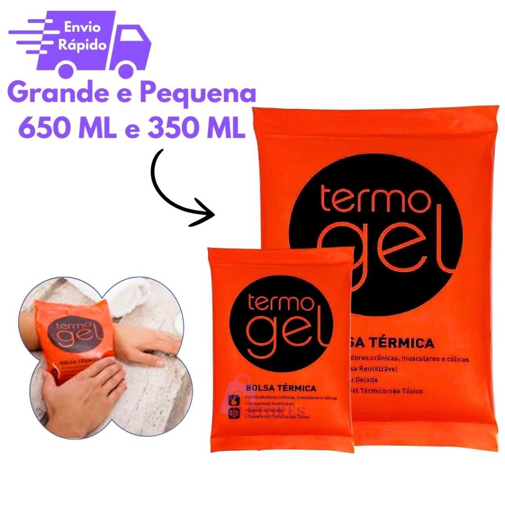 Kit 2 Bolsa Térmicas Termo Gel Tamanho Grande e Pequena 350ML/650ML ...
