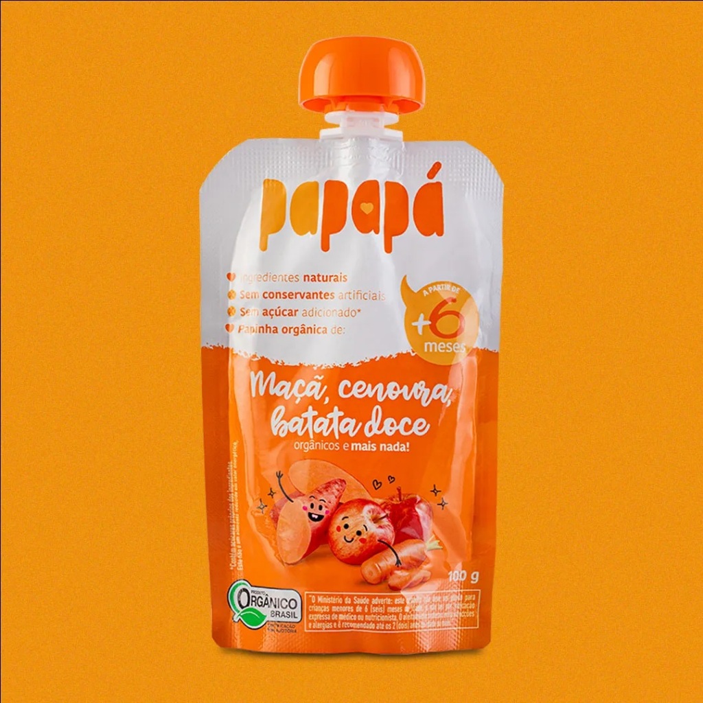 Papapá Papinha Orgânica de Maçã, Cenoura e Batata-Doce sem Conservantes ...