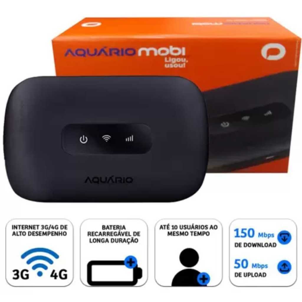 Modem Móvel 4g/3g Aquário Mobi Preto Wi-fi N300 Mbps Mm-4000 | Shopee ...