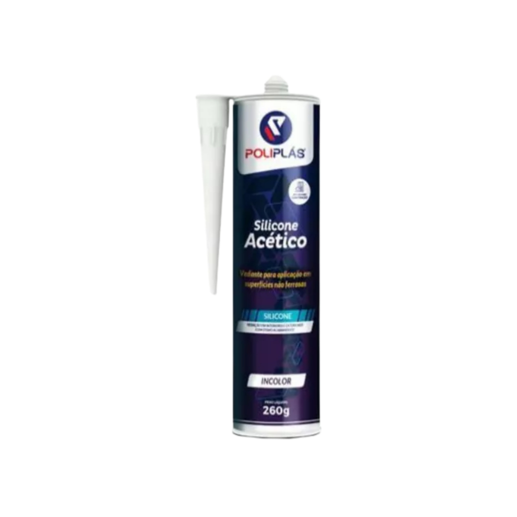 Silicone Acético Transparente Incolor Vedação 260g Poliplás | Shopee Brasil