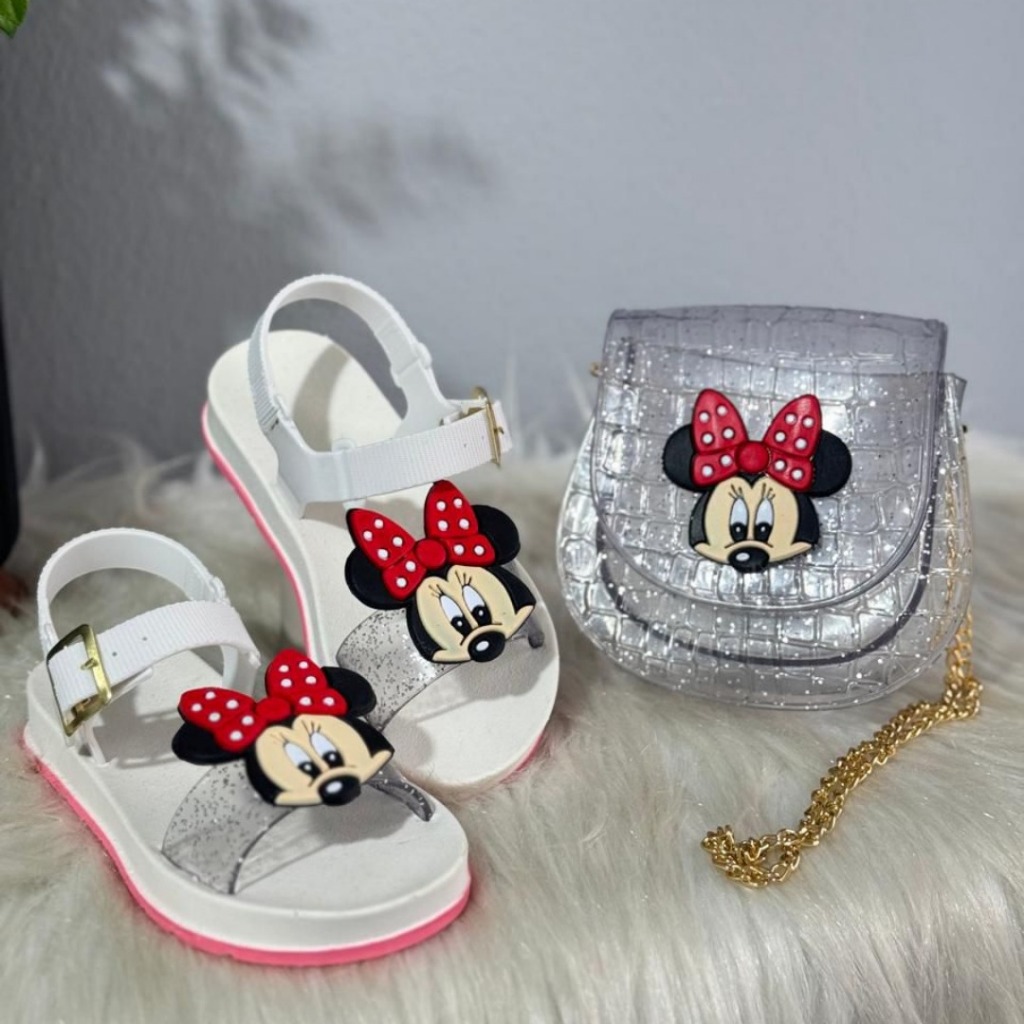 Kit Miney Sandália + Bolsa Infantil Feminina Princesa Leve e ...
