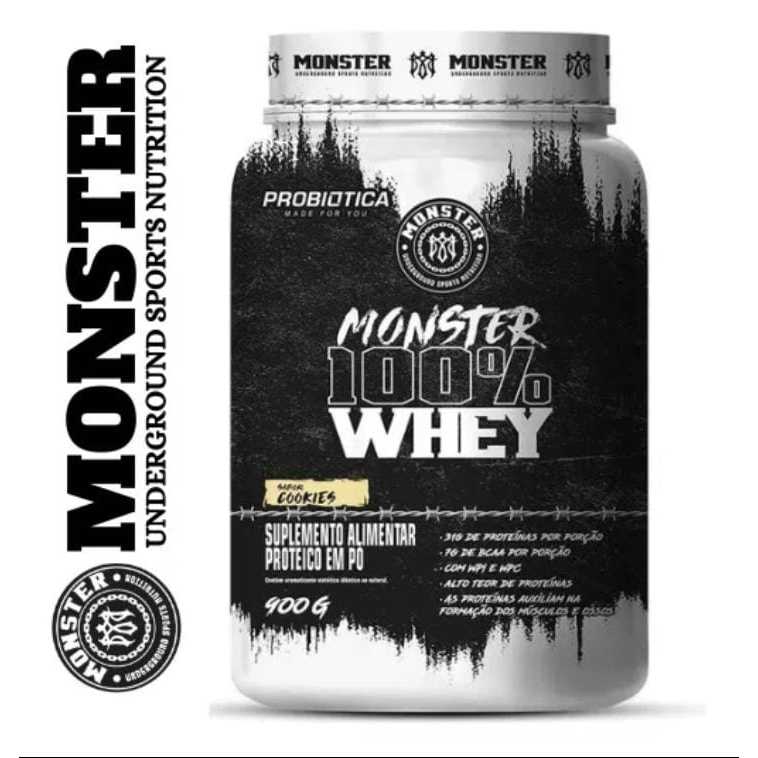 Whey Monster 100% Puro 900g - Probiótica | Shopee Brasil