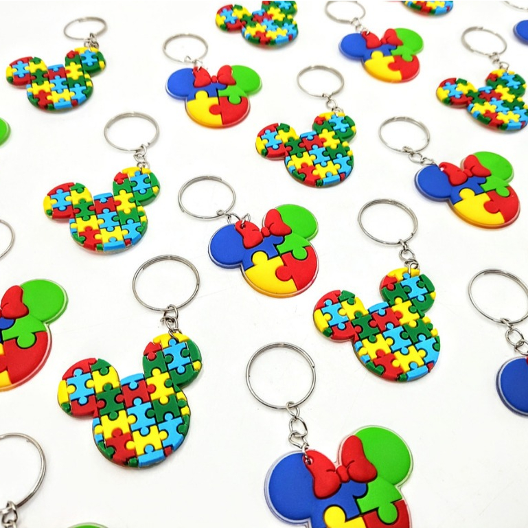 Kit Chaveiro Autismo Menina Menina 10un Mickey Minie Autista ...