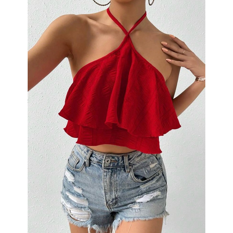 Top Halter com Amarração Nas Costas | Shopee Brasil