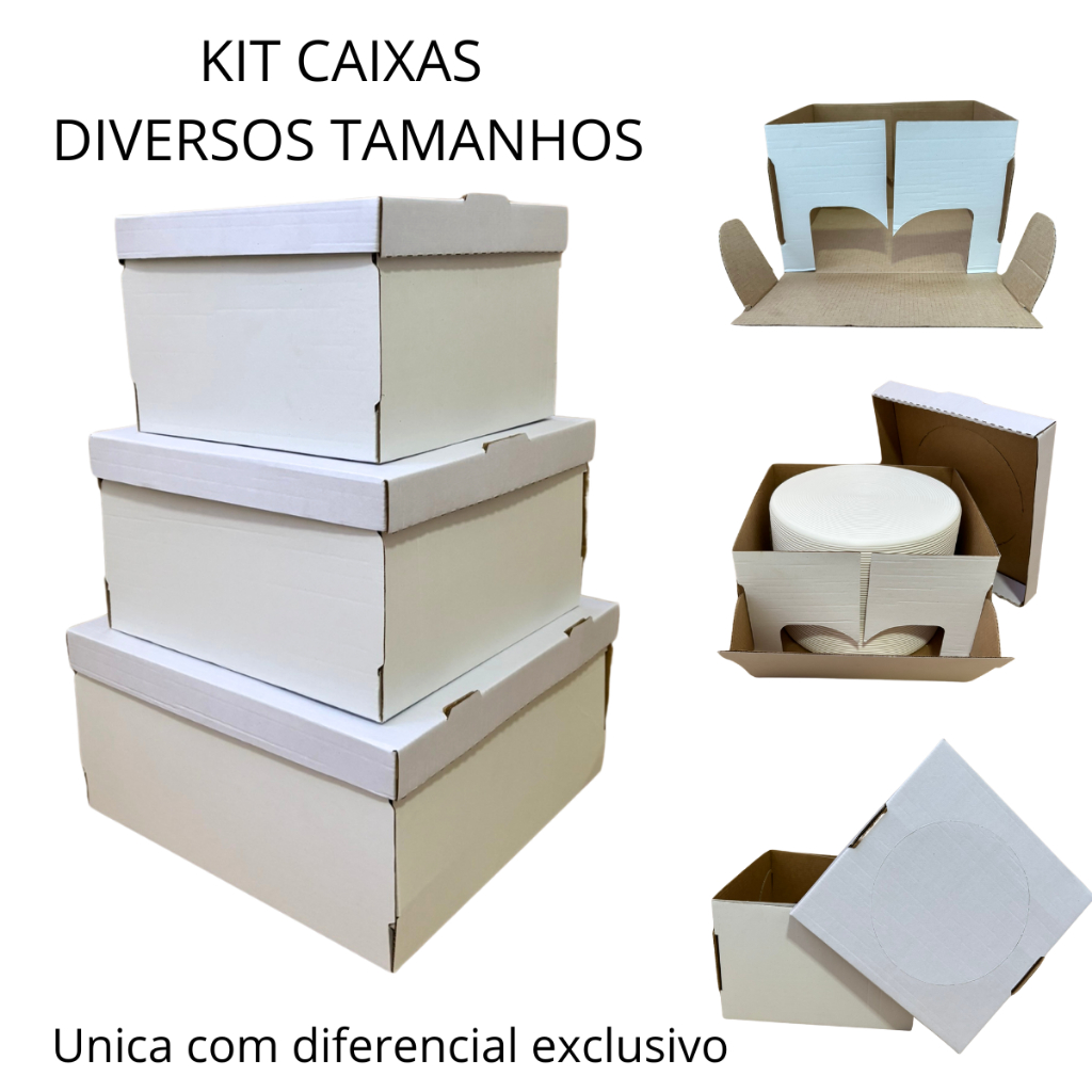 10 Caixa Para Bolo Alta Resistente, bolos tortas, Cake box Confeitaria ...