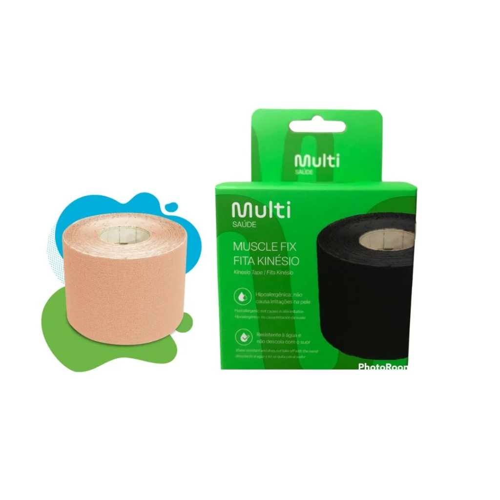 Rolo fita Kinesio Tape Multilaser Multi saúde 5m para todas as áreas do ...