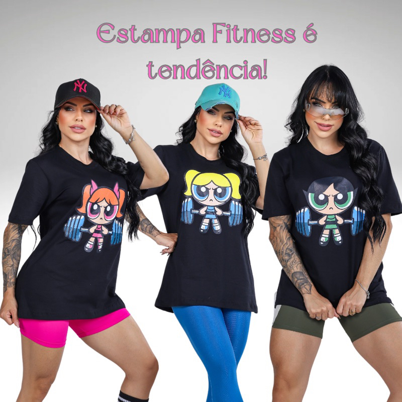 Max Tshirt Super Poderosas Feminina Academia Blusa Camiseta Oversized ...