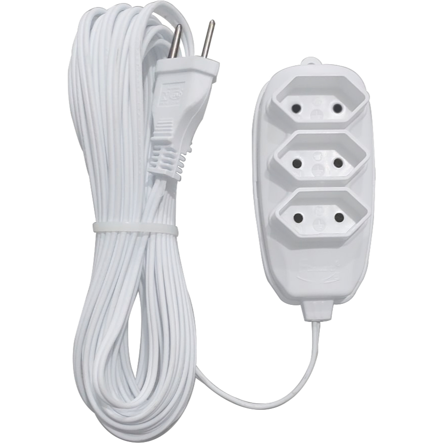 Extensão Elétrica 5 Metros Branca C/ Selo Do Inmetro | Shopee Brasil