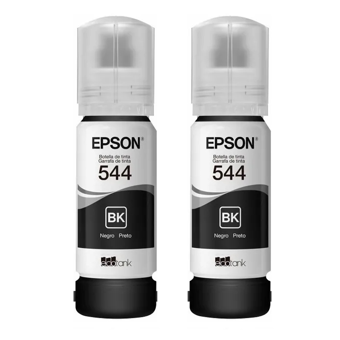 Kit 2x Tinta Original Epson T544 L3150 L3110 L3160 L3250 L3210 L3260 Black T544120 | Shopee Brasil