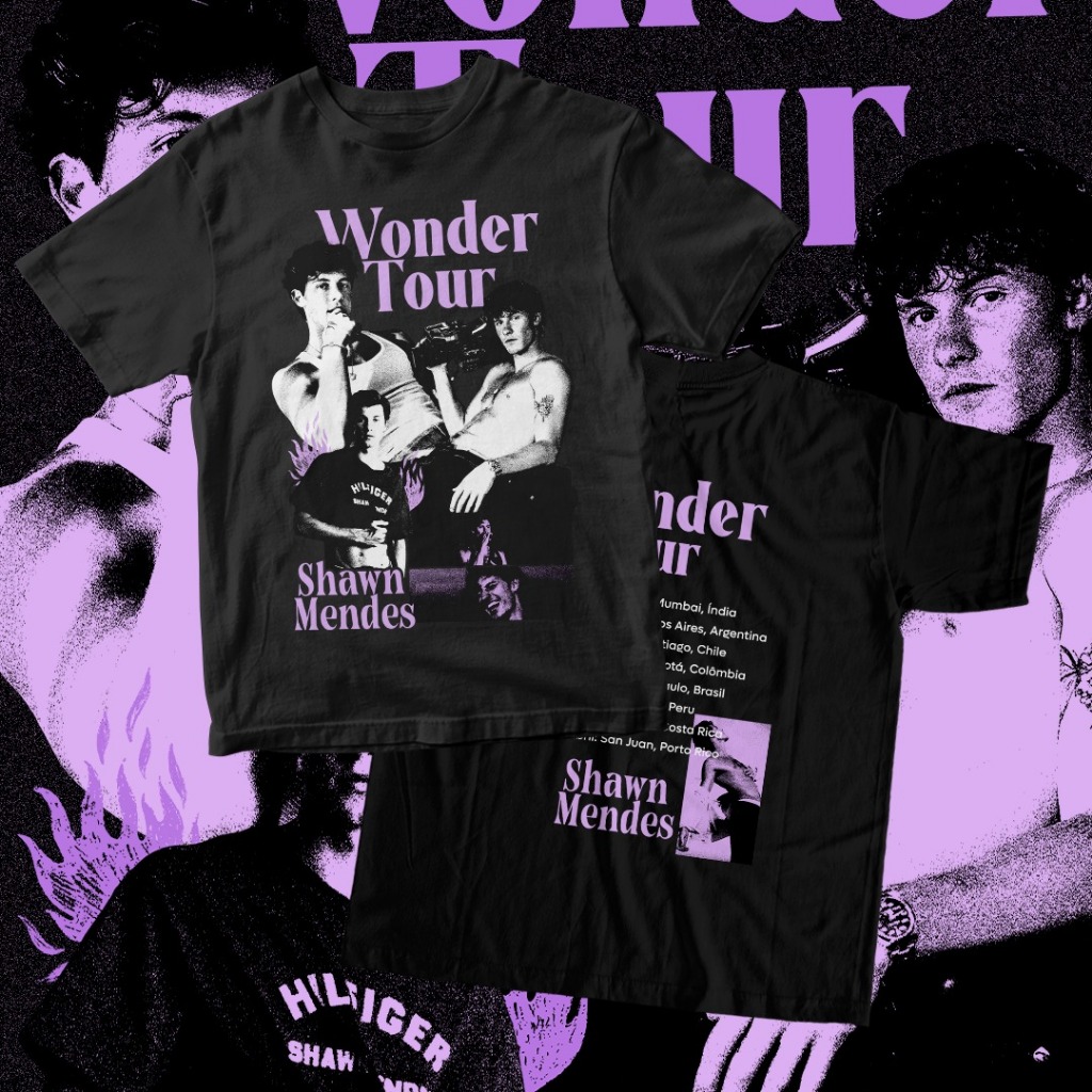 Camiseta Woner Tour (Shawn Mendes) | Shopee Brasil