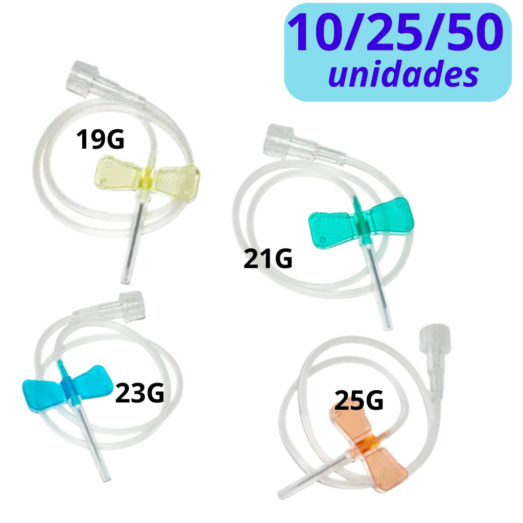 Scalp Simples 19G/21G/23G/25G com 10/25/50 Unidades Medix escalpe ...