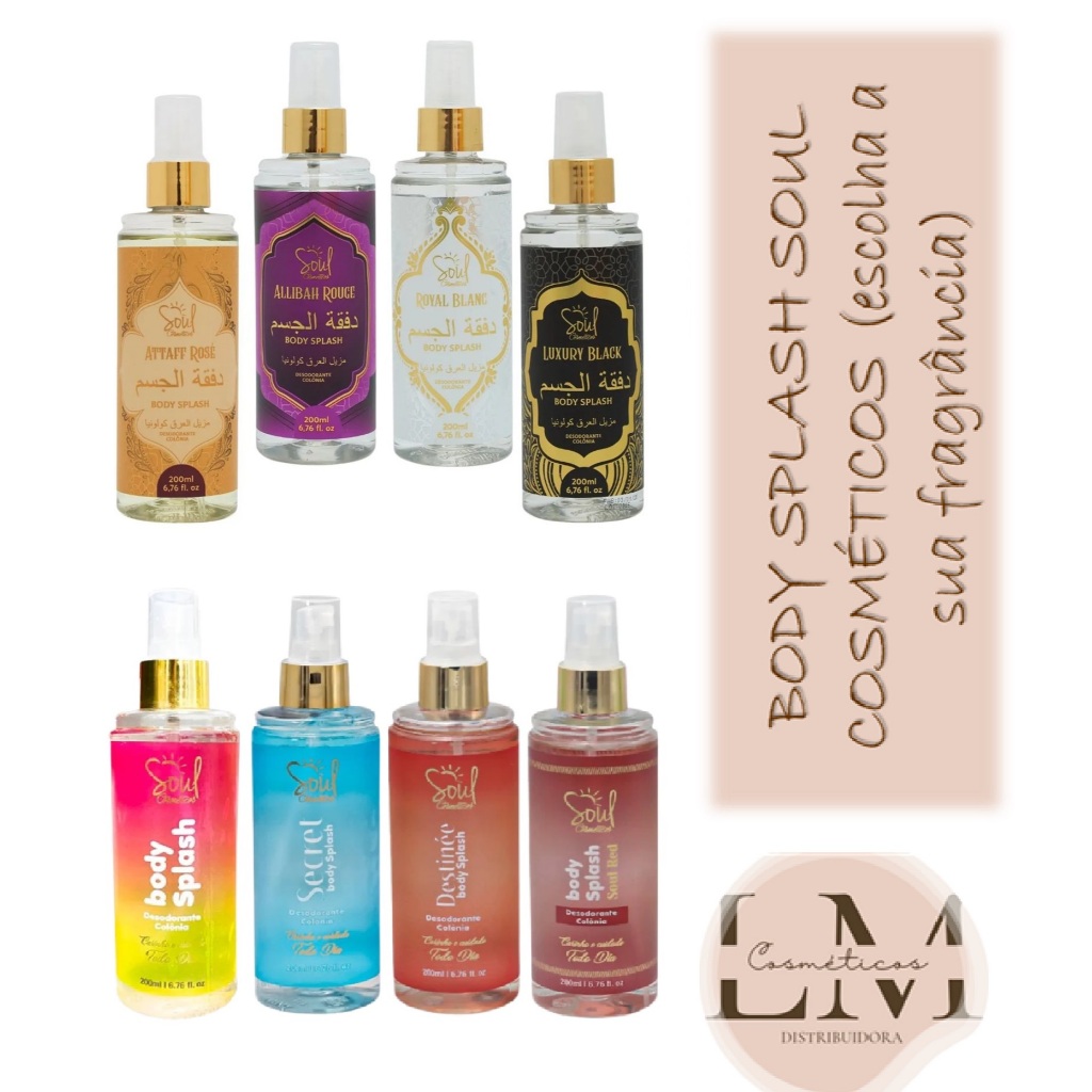 Body Splash Soul Cosméticos 200ml Femenino ou Masculino (escolha a sua fragrância) | Shopee Brasil