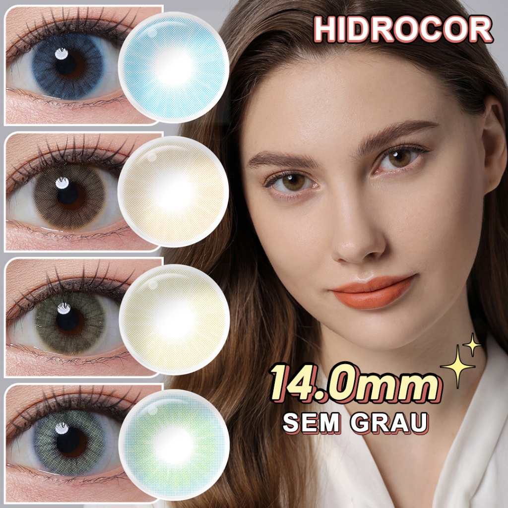 Magister Hidrocor Lentes De Contato Verde/Azul Natural Sem borda lente ...