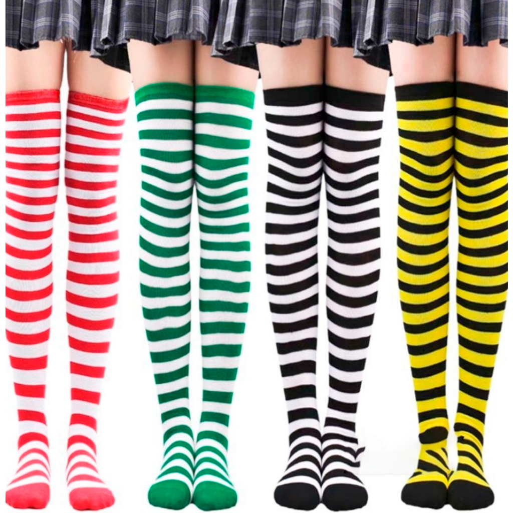 Meia Listrada 7/8. Meia para carnaval, meia para fantasia | Shopee Brasil