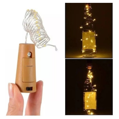 KIT 5 Rolha Fio De Fada Led Garrafa 2m Branco Quente | Shopee Brasil