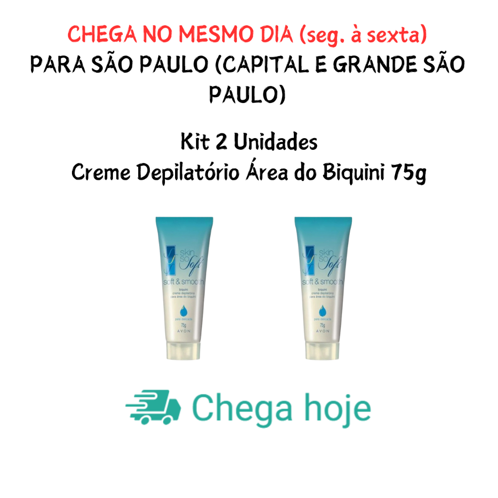 Kit 2 unidades Creme depilatório Avon Skin So Soft para o corpo área ...