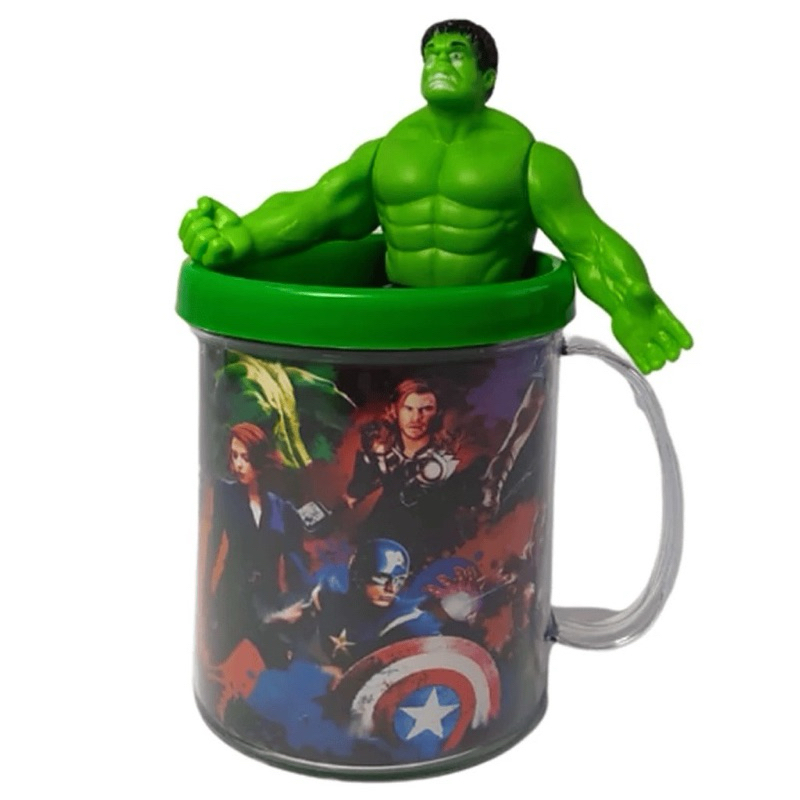 Boneco Hulk 15cm Articulado Verde Com caneca personalizada avengers ...
