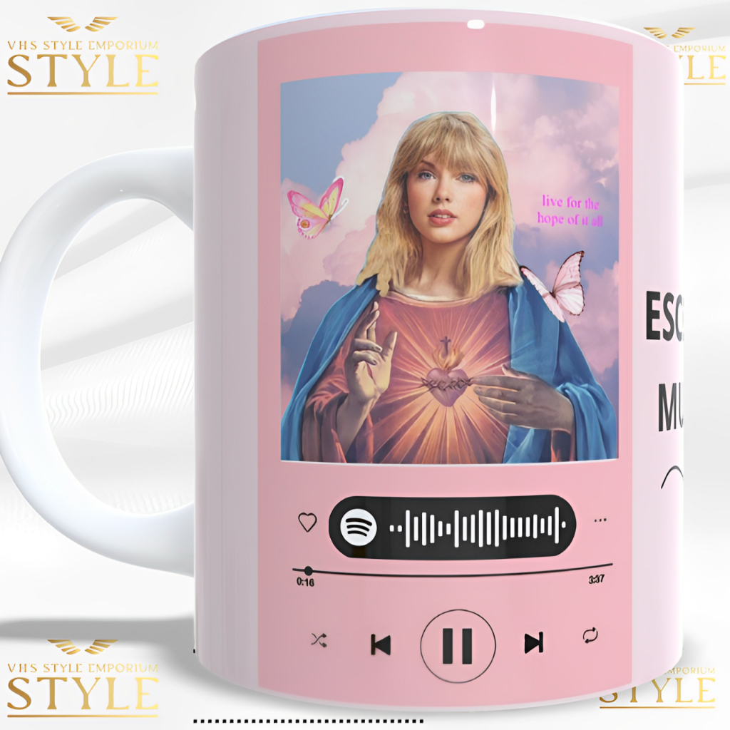 Caneca Spotify Taylor Swift Meme | Escolha Sua Música - Personalizada ...