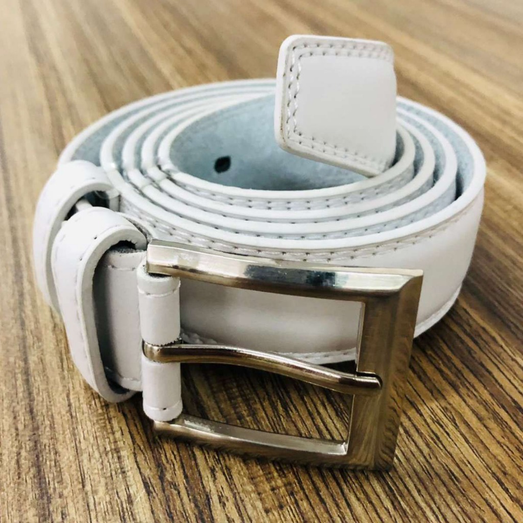 Cinto Branco Luxo Em Couro de qualidade | Shopee Brasil