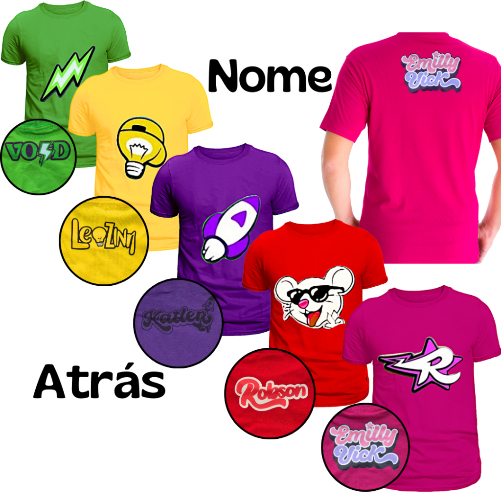 Camiseta Infantil Emilly Vick Os Rosa Novos Elementos Katlen Foguete ...