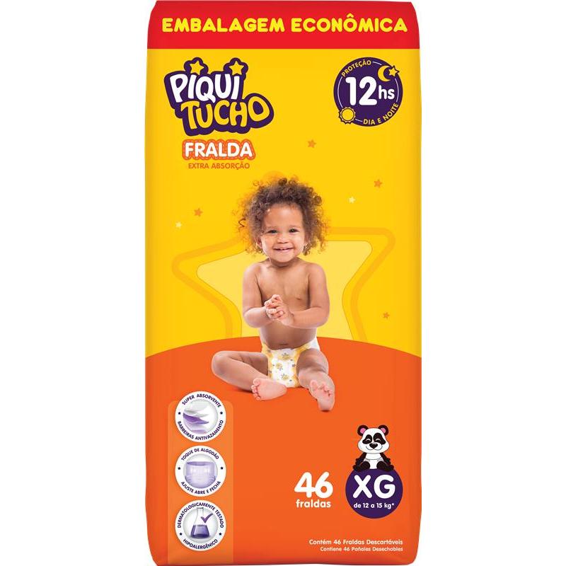Pacotão Combo de Fralda Descartável Piquitucho com 46 Unidades Tamanho ...