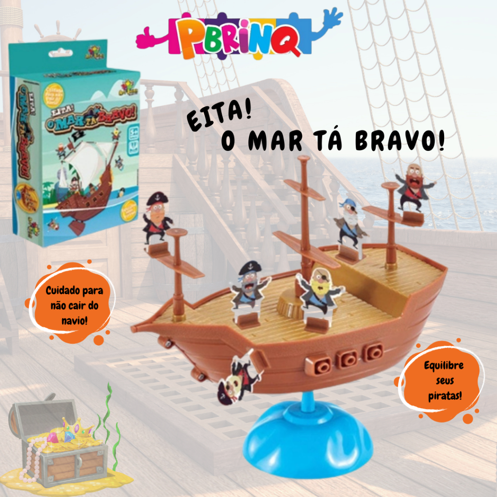 Jogo De Equilíbrio Mesa O Mar Tá Bravo Navio Pirata Infantil | Shopee ...