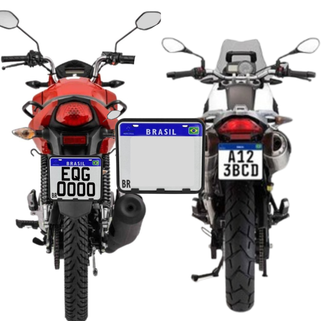 suporte de placa de moto anti-impacto grande mercosul protetor de placa ...