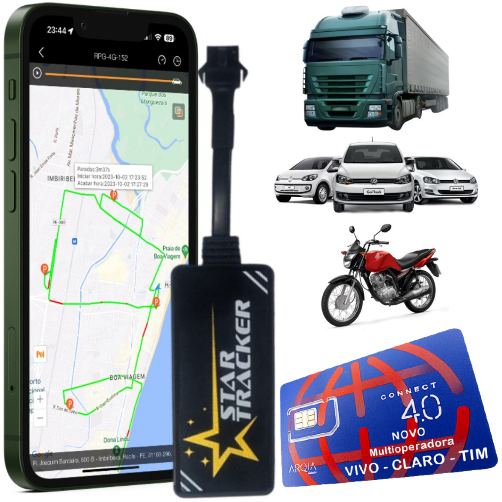 Rastreador Veicular Gps Carro Moto Caminhao Chip Com Aplicativo Em Tempo Real | Shopee Brasil