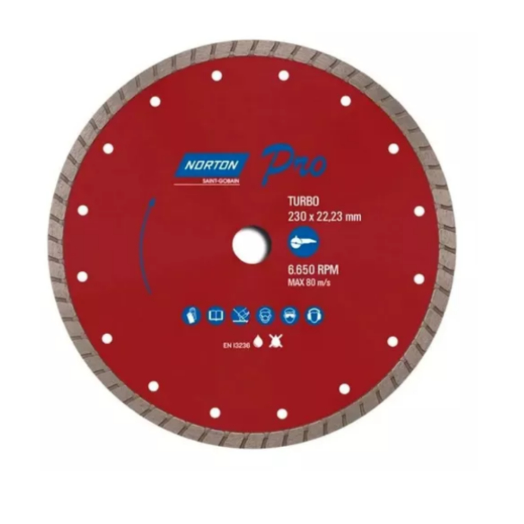 Disco Corte Pro Turbo 230 X 8,0 X 22,23 Vermelho Norton | Shopee Brasil