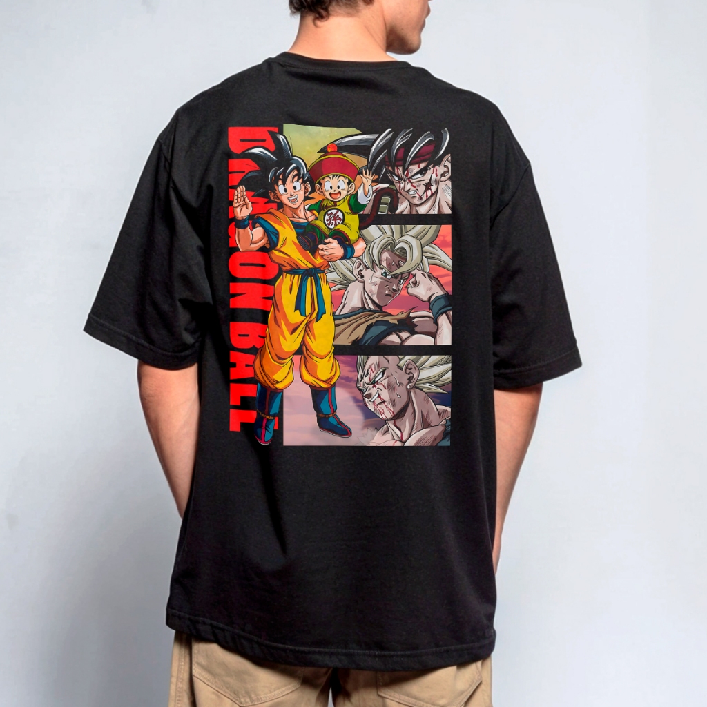 Camiseta Oversized Dragon Goku Gohan Vegeta Ball Evoluções Anime REF ...