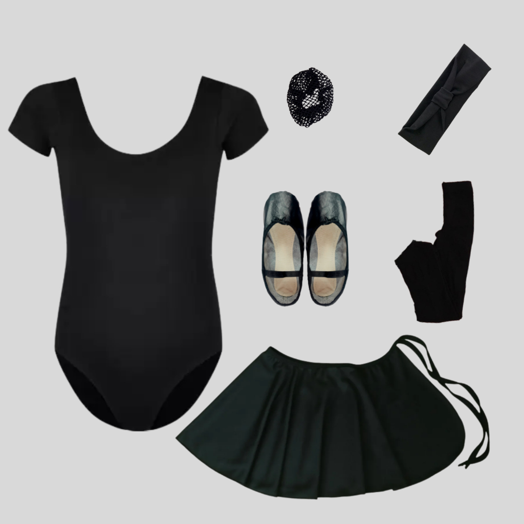Kit Ballet Uniforme PREMIUM Infantil 6 Itens Collant Meia Manga + Saia ...