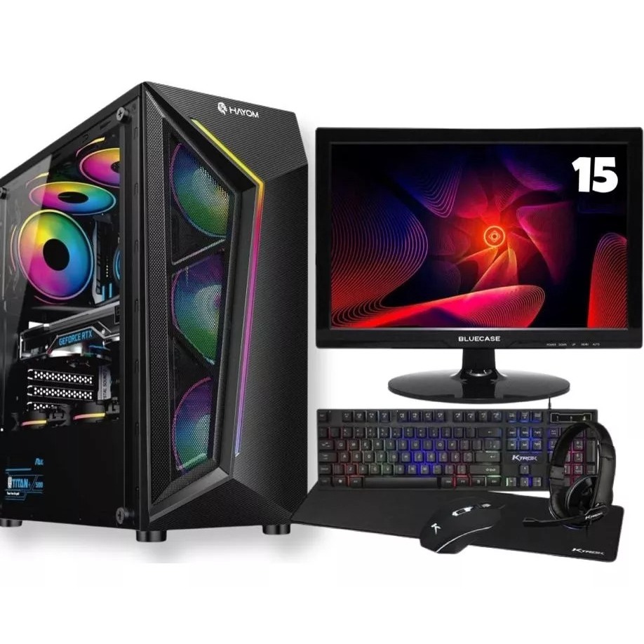 Pc Gamer Core I5 /8gb / Ssd 240gb + Monitor Led + Kit Gamer | Shopee Brasil