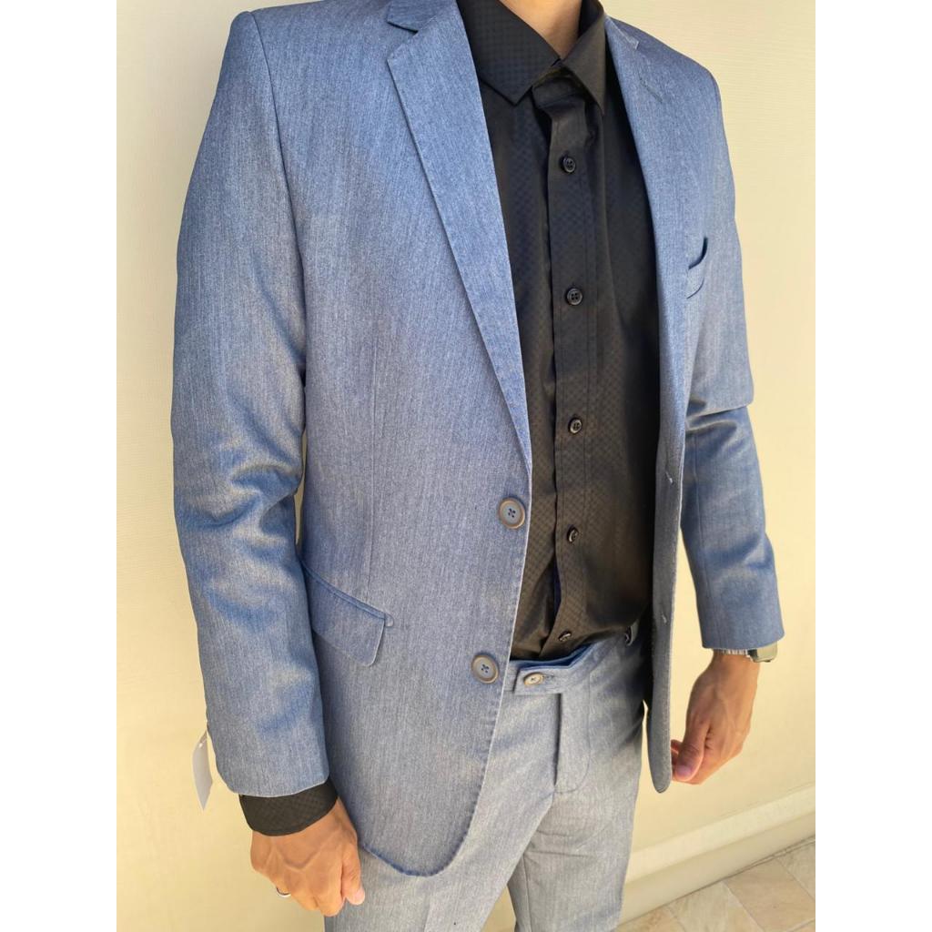 Terno Masculino Poliviscose - Toque Macio - 2025 - Azul Jeans | Shopee ...