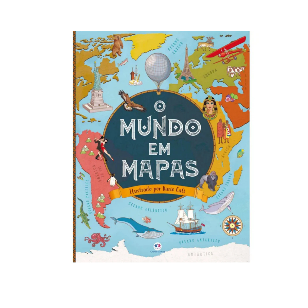 Livro Capa dura O mundo em mapas | Shopee Brasil