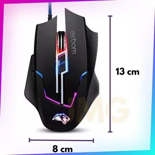 Mouse Gamer Exbom Ms-g270 Optico Preto 3200 Dpi | Shopee Brasil
