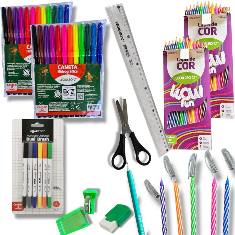 Volta Às Aulas Lista Material Escolar Kit Econômico Completo | Shopee ...
