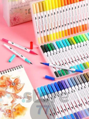 Caneta Blush Pen Canetas fashion pen Kit 24 Cores ponta dupla pincel ...