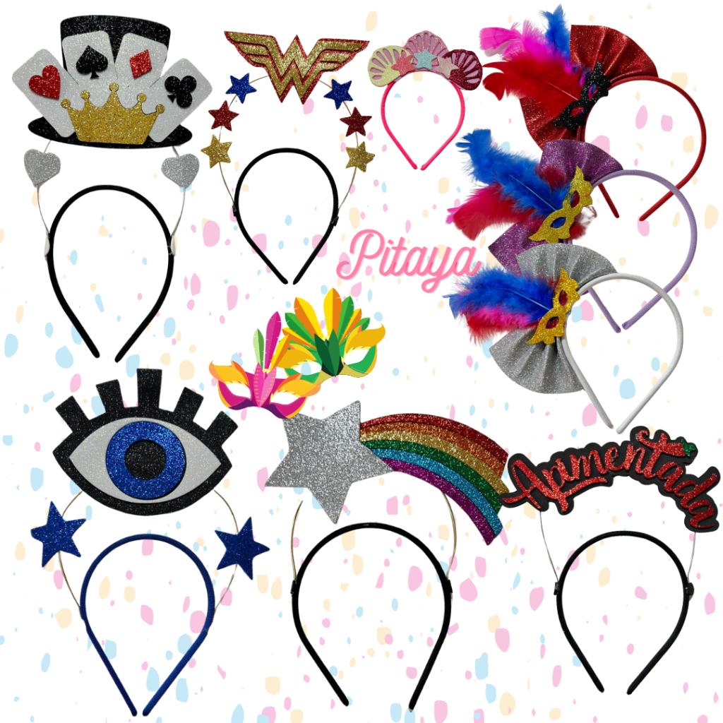 Arquinho Tiaras de Carnaval Bloquinho Arco Festa Fantasia Olho Grego Mulher Maravilha | Shopee ...