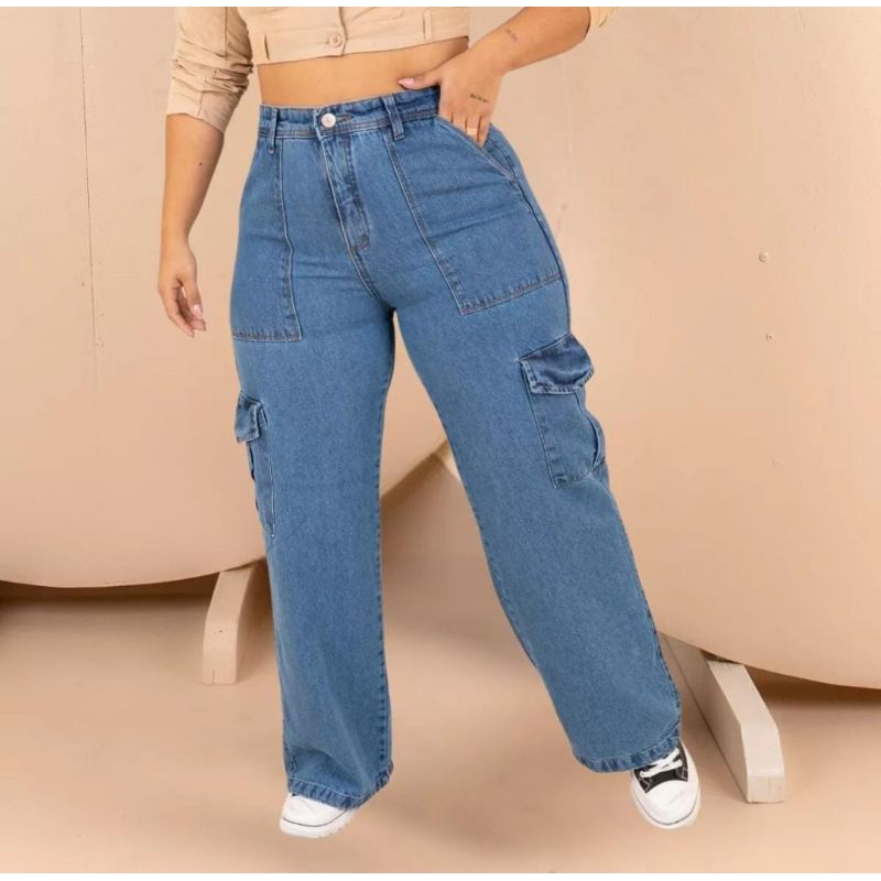 Calça Cargo Plus Size Feminina | Shopee Brasil