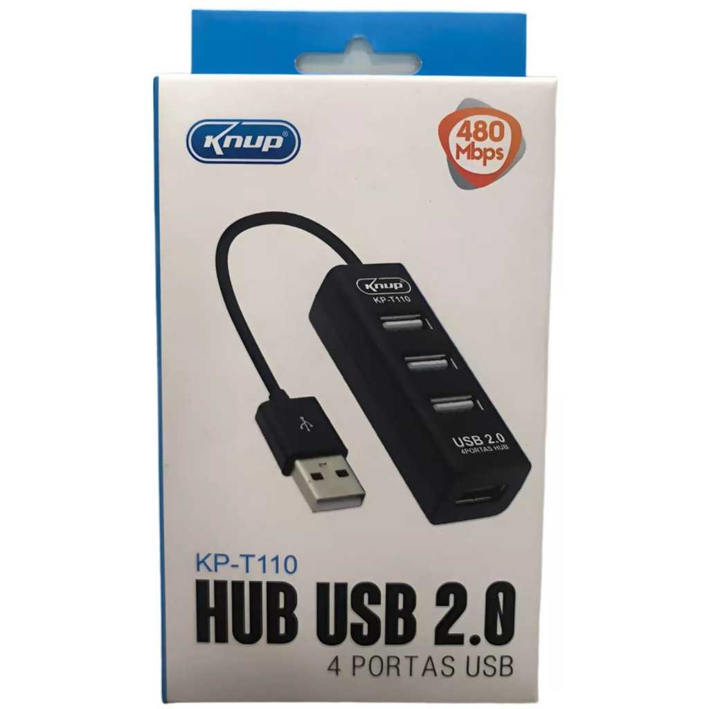Hub Usb 2.0 4 Portas Alta Qualidade Premium - Kp-T110 - KNUP | Shopee Brasil