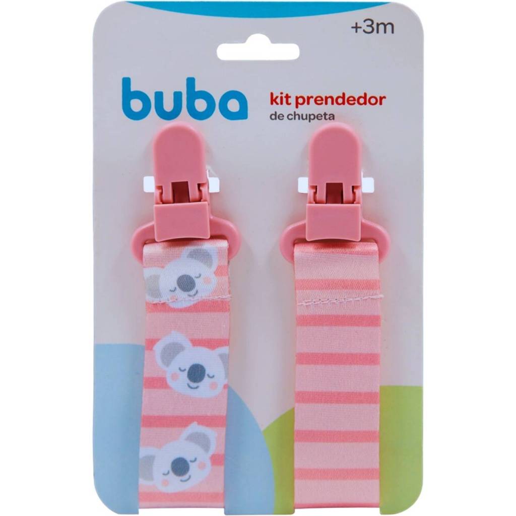 Kit 2 Prendedor de Chupeta Menina Rosa da Buba para Bebê e Criança ...