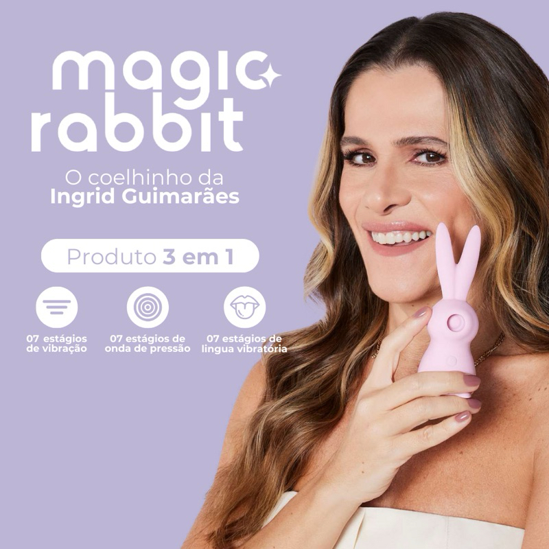 Vibrador Magic Rabbit Ingrid Guimarães: Design Exclusivo, 3 Estímulos e 7 Velocidades para ...