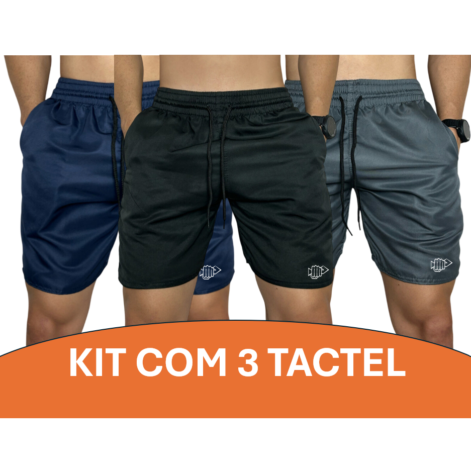 Kit 3 Bermuda Masculina Tactel Mauricinho Premium / Kit Short Tectel ...