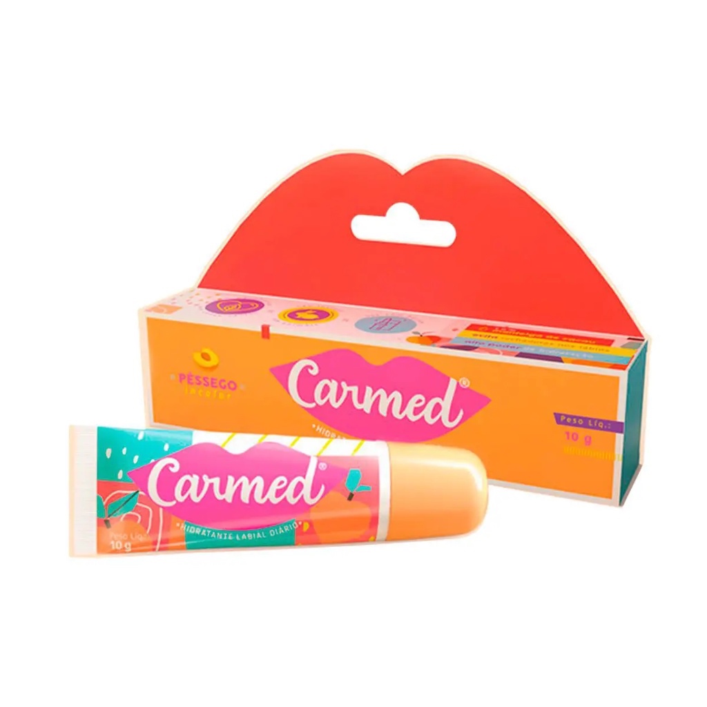 Hidratante Labial Carmed Sabor Pêssego 10g | Shopee Brasil