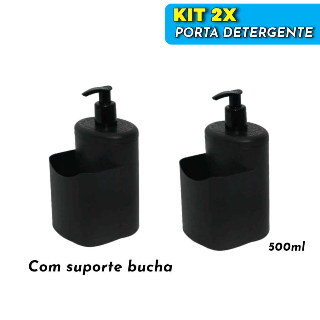 KIT Porta Detergente e Dispenser 500ml Com Suporte Bucha | Shopee Brasil